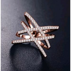 Jewelry | Rose Gold Double X Ring | Poshmark